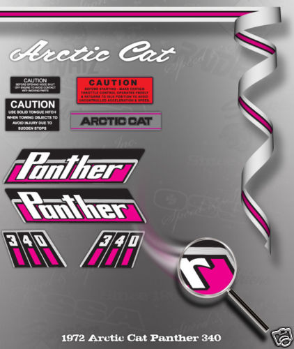 1972 ARCTIC CAT PANTHER 340 DECAL GRAPHIC KIT LIKE NOS | eBay