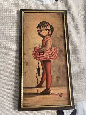 Vintage Jean Maio Ballerina Big Eyed Girl Print 1960s Ballet Picture | eBay