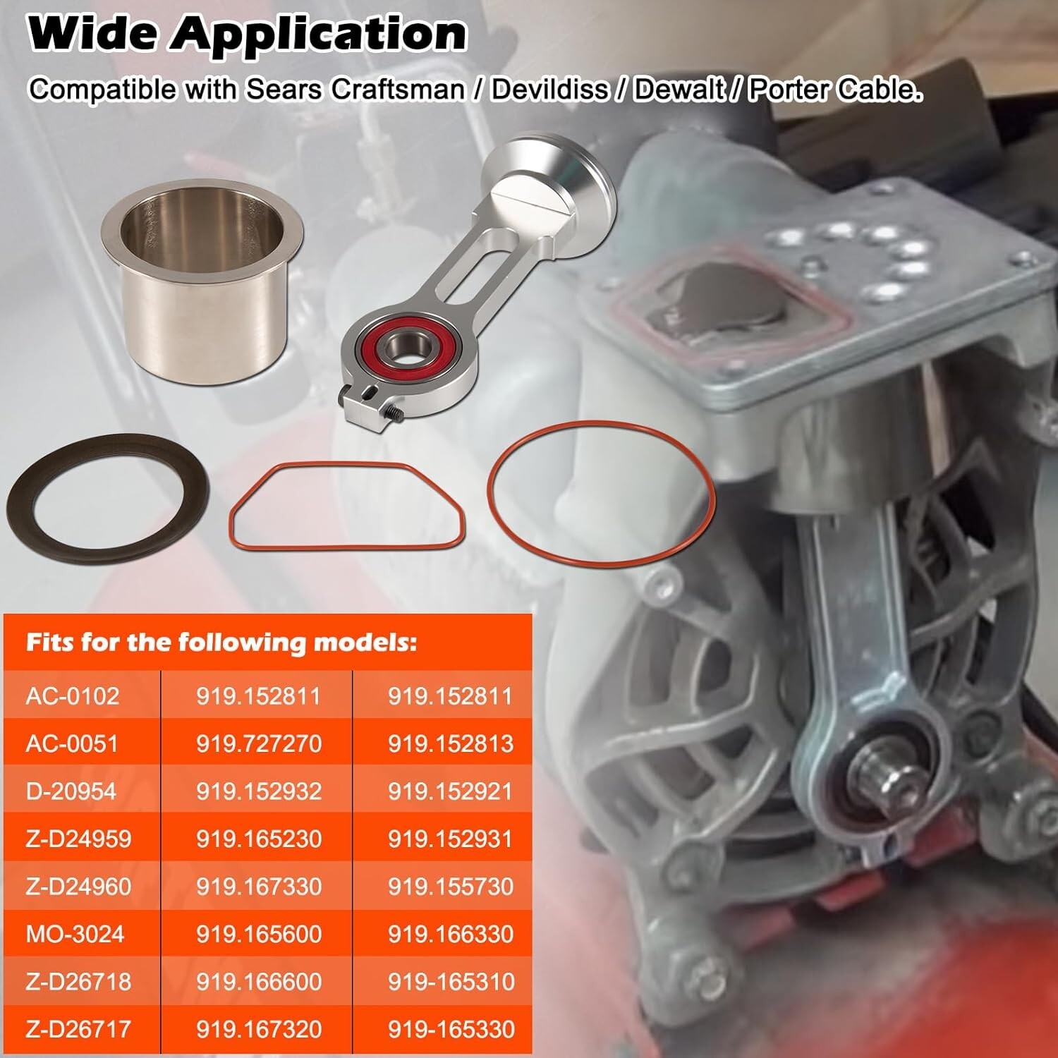 KK-4835 Compressor Piston Kit Connecting Rod Replacement Kit Perfectly ...