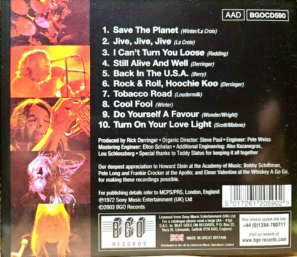 Edgar Winter's White Trash - Roadwork - Edgar Winter's White Trash CD ...
