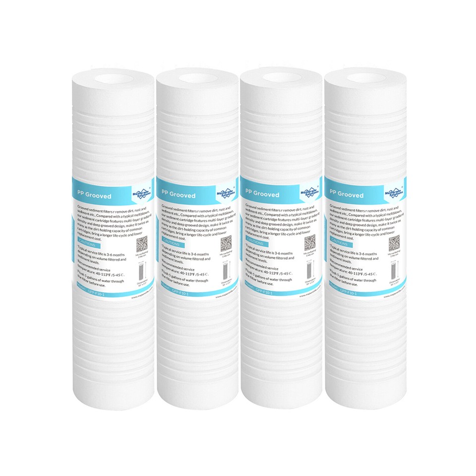 1 / 5 / 0.5 Micron 10"x2.5" Grooved Sediment Water Filter RO Cartridge ...