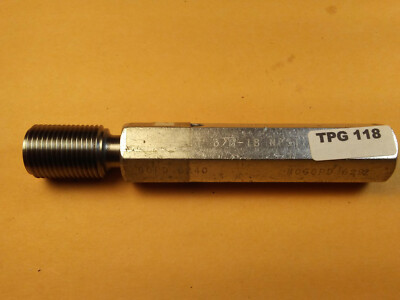 3/8 18 NPSI THREAD PLUG GAGE GO ONLY .624 STRAIGHT PIPE INSPECTION | eBay