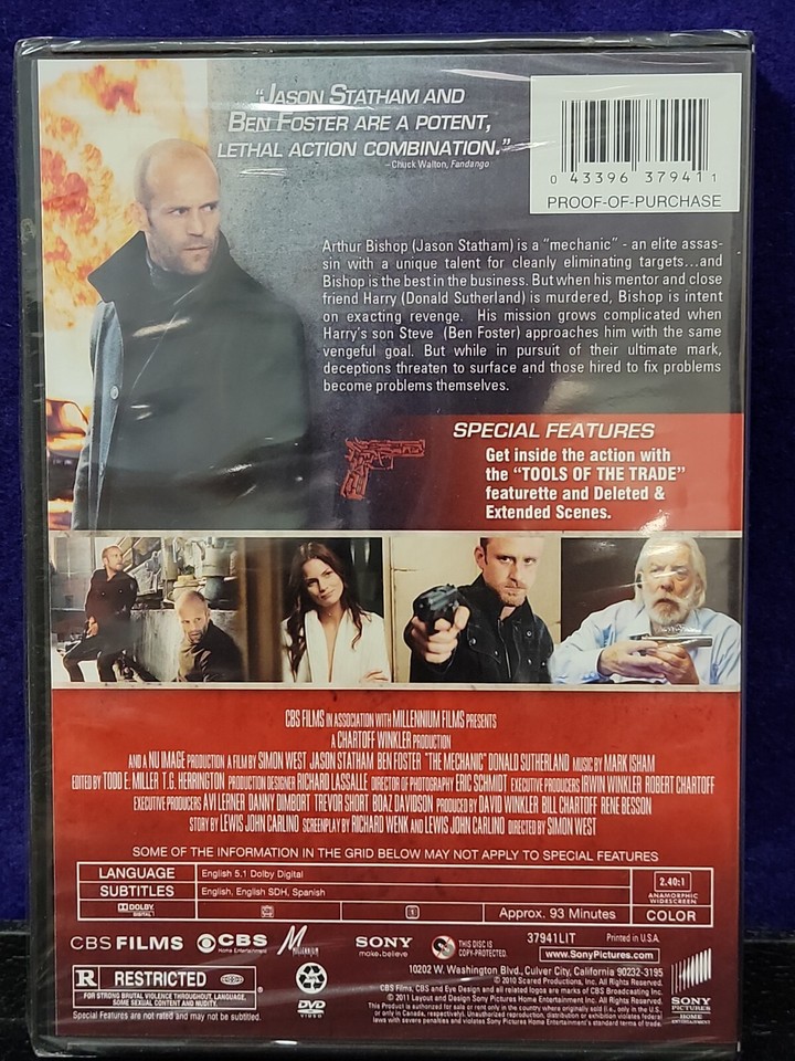 The Mechanic (DVD, 2011) Brand New Sealed Jason Statham Ben Foster free ...