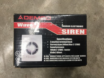 ADEMCO WAVE 2 INDOOR ELECTRONIC SIREN VISTA ALARM SYSTEM NEW - LOTS OF ...