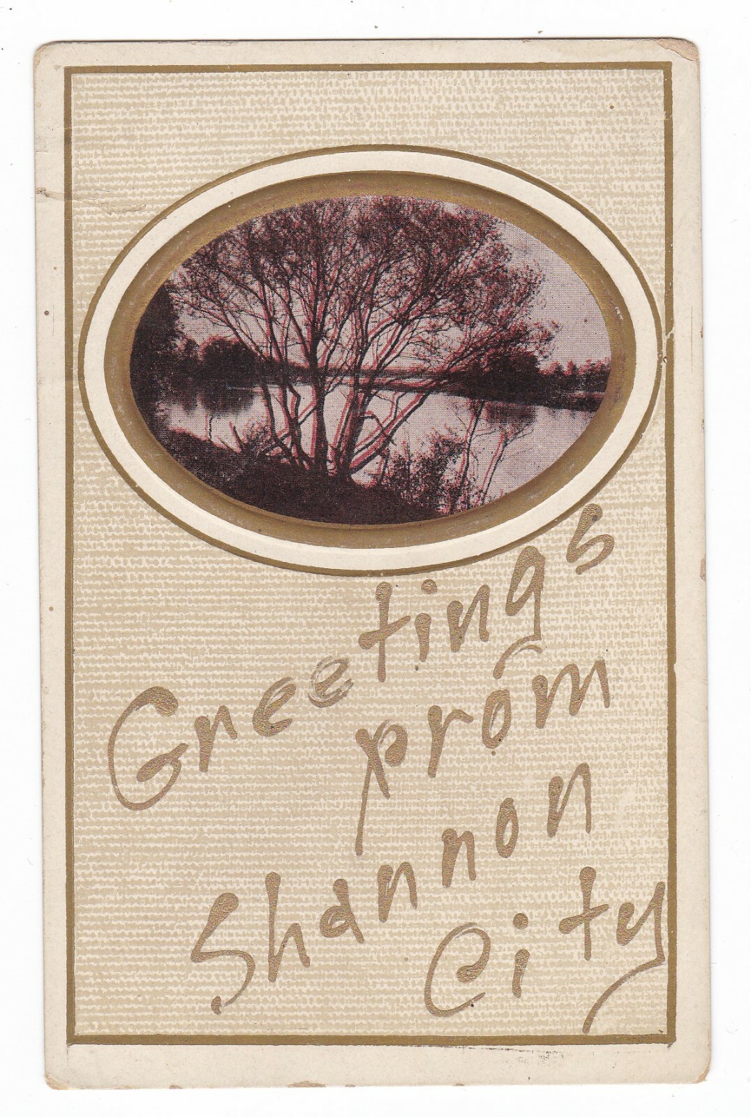 1900's SHANNON CITY IOWA GREETING LAKE SCENE VINTAGE POSTCARD IA ...