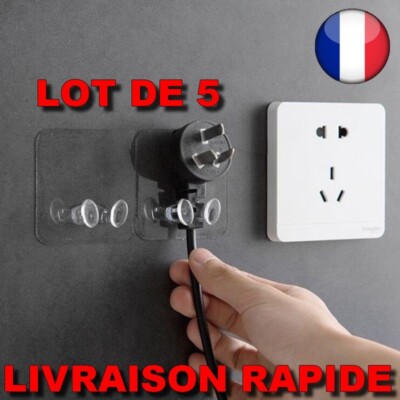 5 Waterproof PVC Wall Hooks Quick Plug Storage Kitchen Bedroom Bathroom ...