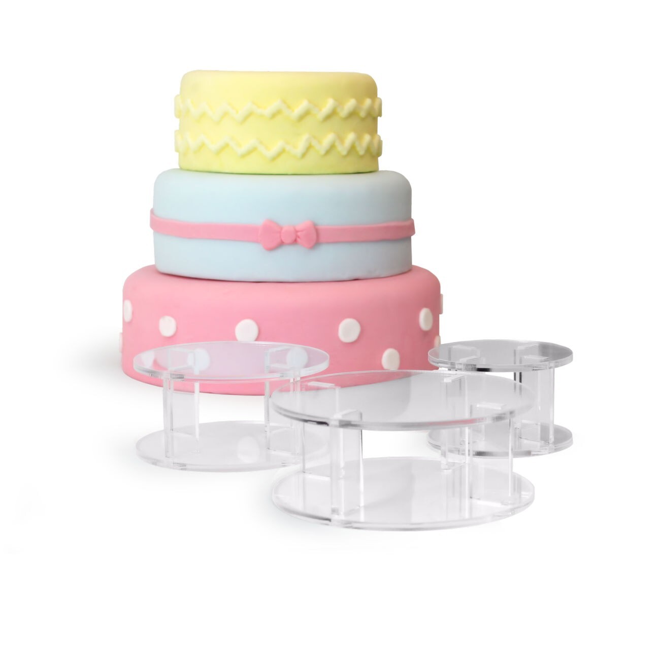 Clear Acrylic 3 Tier Wedding Cake Display Stand Perspex Cake Risers ...