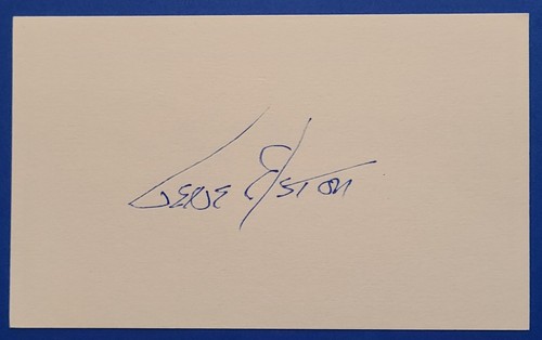 GENE ELSTON (Dec.) (HOF) Hand Signed 3 x 5 Index Card Astros Autograph ...