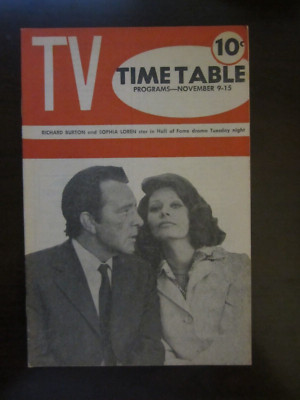 TV Guide Time Table Regional Magazine November 1974 Sophia Loren ...