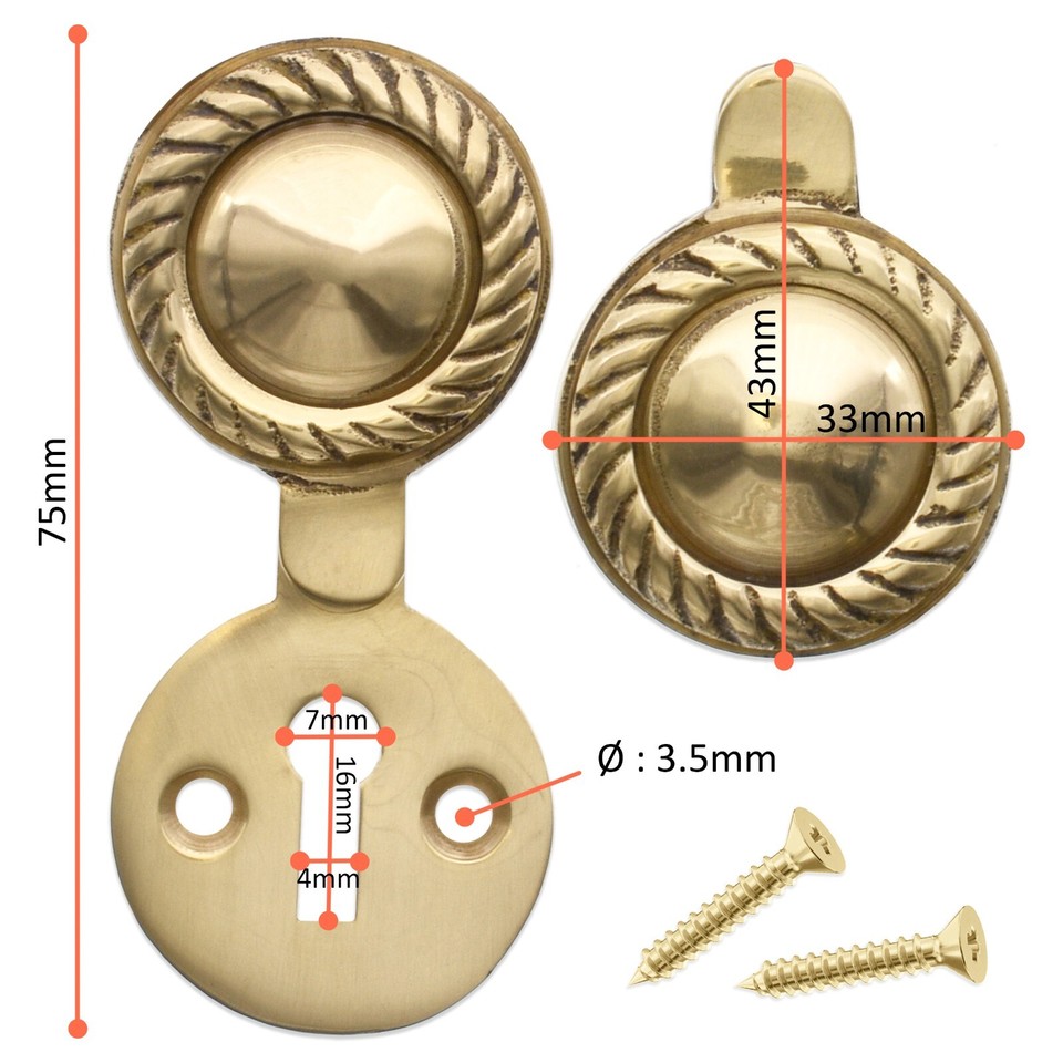 KEY HOLE COVERS Escutcheon Plate Keyhole Lock Silver/Gold QUALITY DOOR ...
