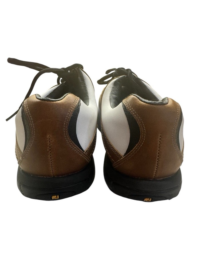 Foot Joy Soft Spikes Golf Shoes Men 11 White/Brown Contour Series 54108 ...
