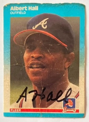 ALBERT HALL, 100% AUTHENTIC AUTOGRAPHED 1987 FLEER CARD, SIGNED TWICE ...