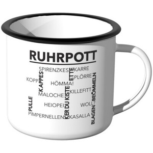 JUNIWORDS Emaille-Tasse, Ruhrpott Wörter, Ruhrgebiet Dialekt ...