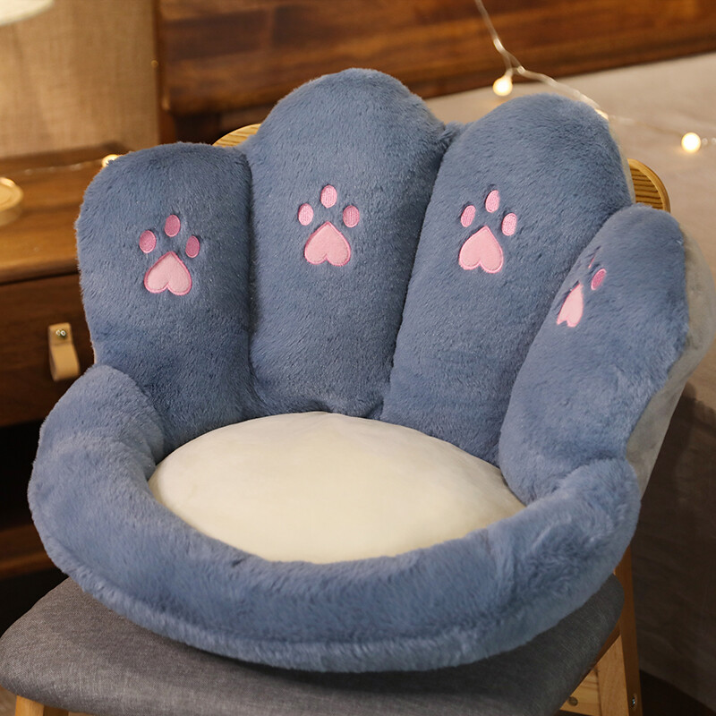 Cute Cat Paw Plush Chair Cushion Child Seat Cushion Sofa Back Pillow ...