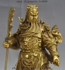 10" chinese brass guan gong guan yu Generals Hold Broadsword Stand ...