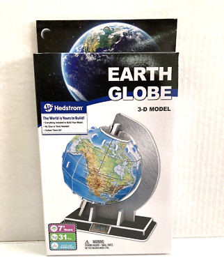 EARTH GLOBE 3-D MODEL BY HEDSTROM | eBay