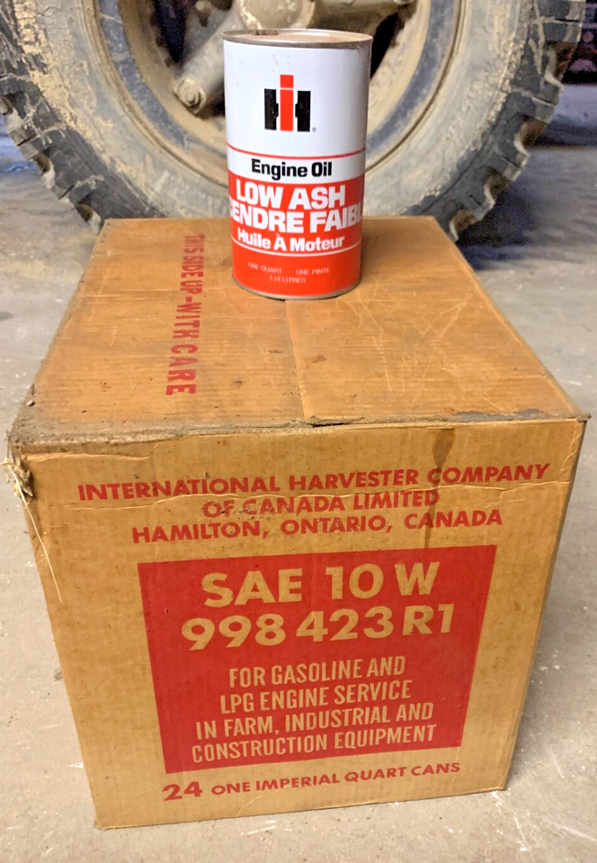 antique international harvester low ash engine oil (unopened case of 24 ...