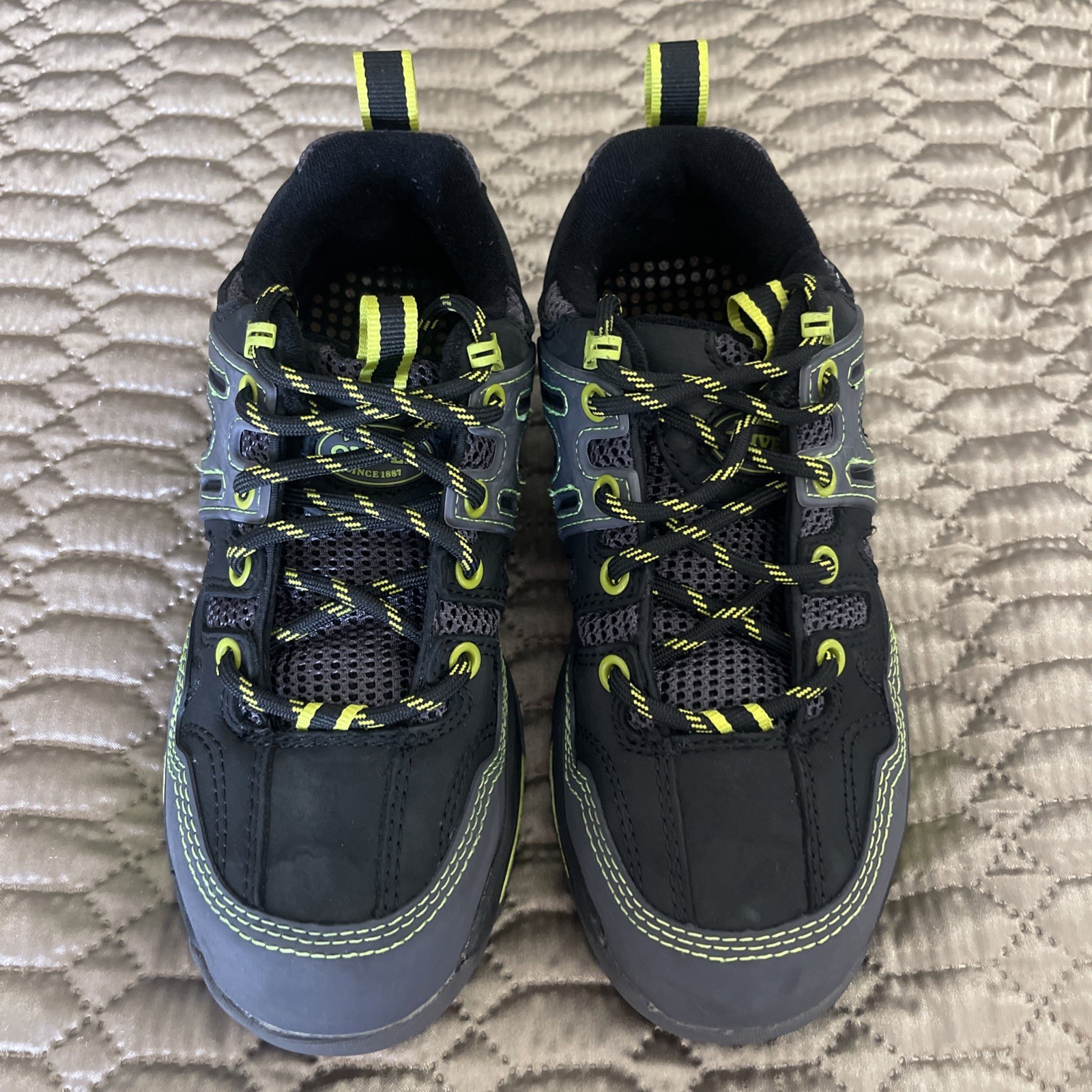 Oliver Bootmakers Black Leather Work Boots Steel Toe Mid-Cut Lace-Up W ...