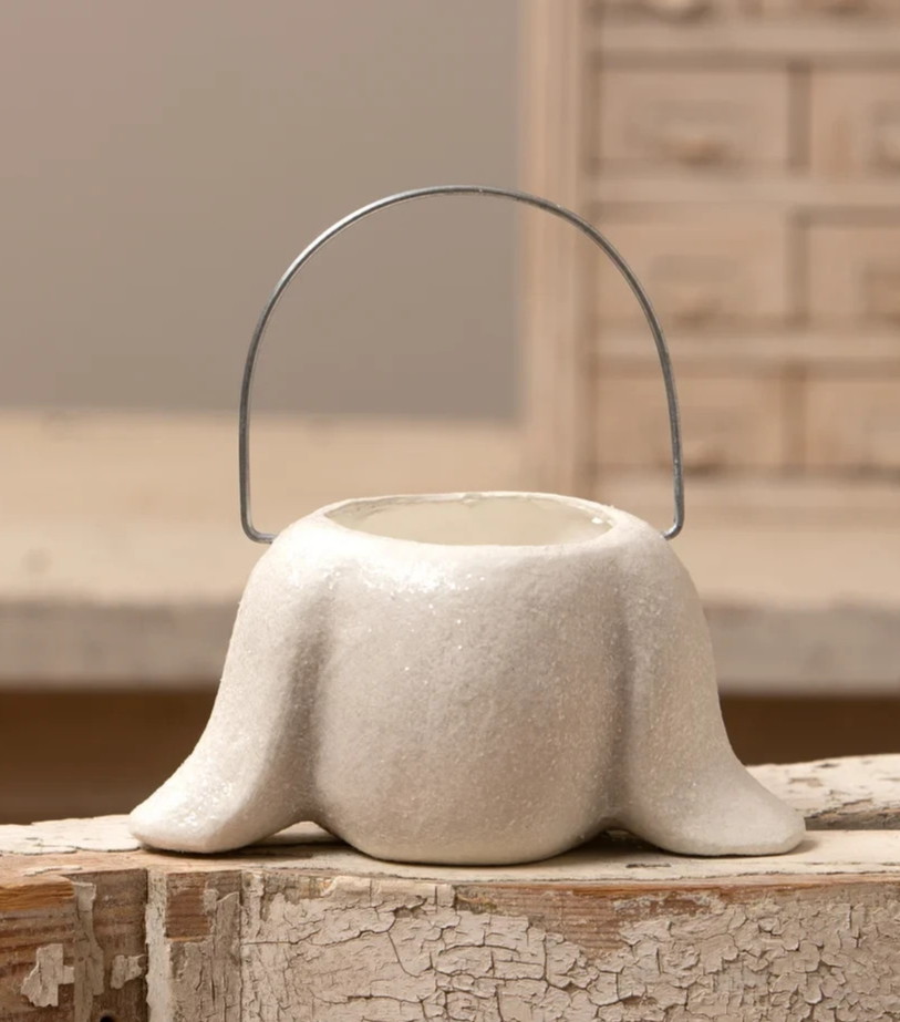 Bethany Lowe Small White Floppy Ear Bunny bucket, 7" Tall NWT | eBay