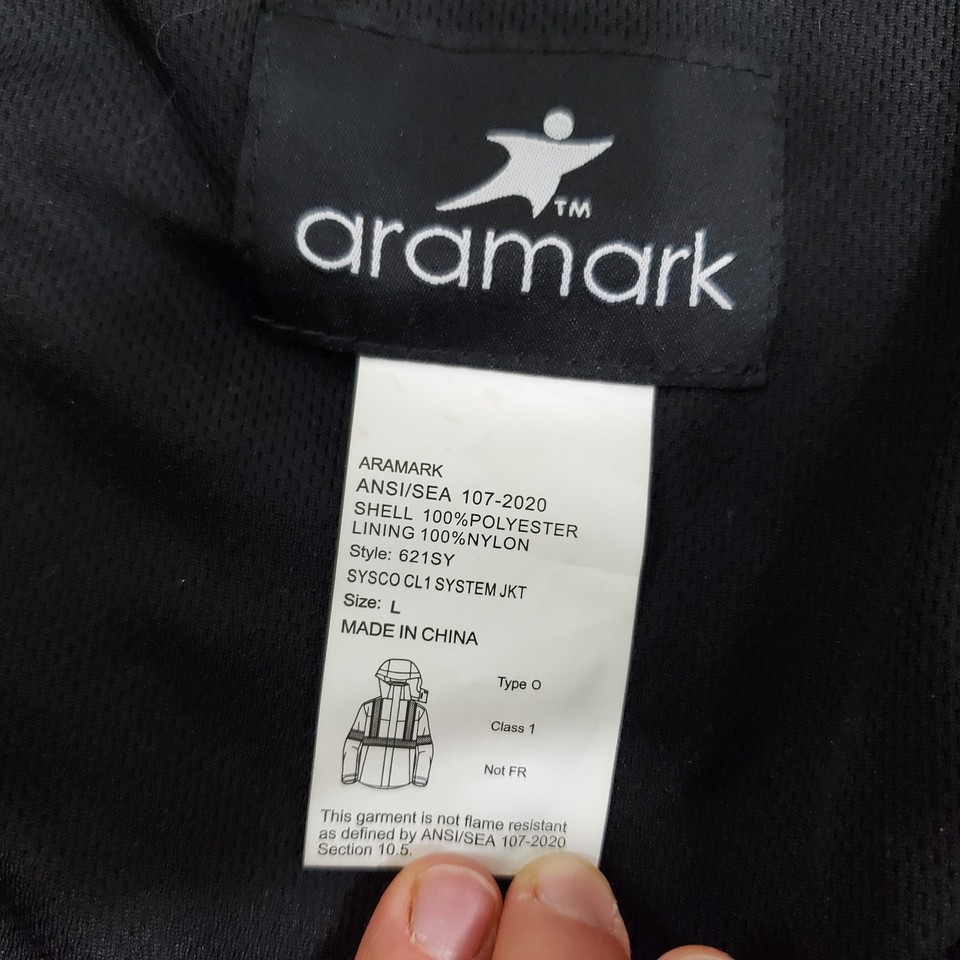 Sysco Men's Safety Hi Vis Insulated Safety Jacket, Black, Aramark Size ...