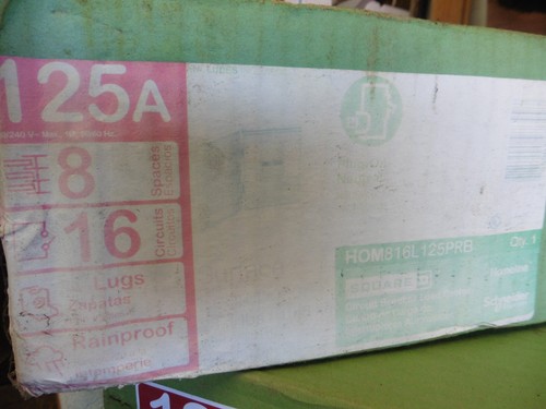 Square D Breaker panel HOM816L125PRB 125a 8 spaces 16 Circuits outdoor ...