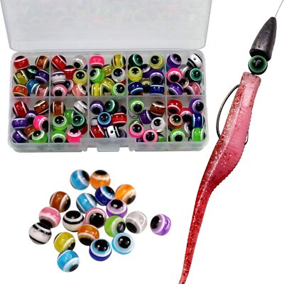 50pcs Fish Bead Eye Bead Fishing Line Assorted Fishing Bead Connector ...