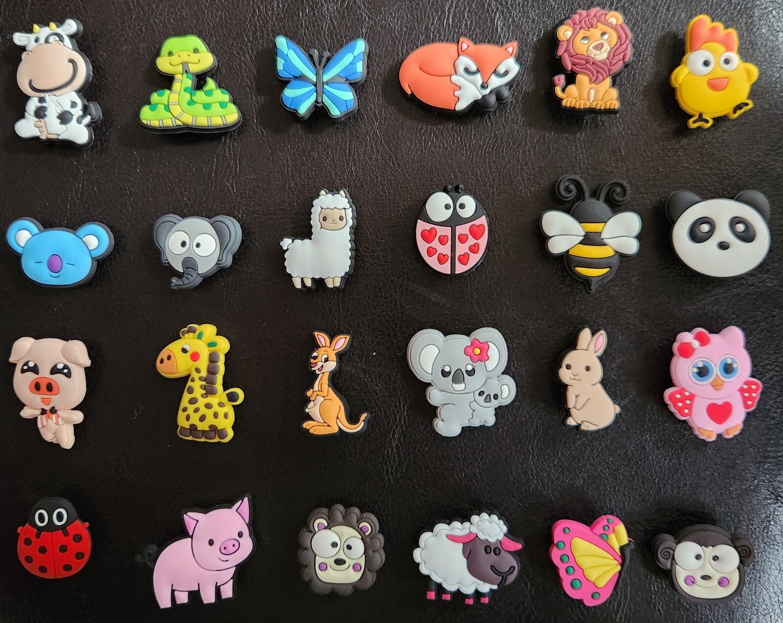 6 x ANIMAL LION BUTTERFLY SHEEP KOALA PIG CROC JIBBITZ SHOE CHARM PARTY ...