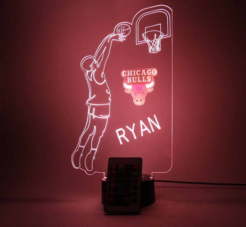 Chicago Bulls NBA Basketball Player Sports Light Up Lamp LED ...