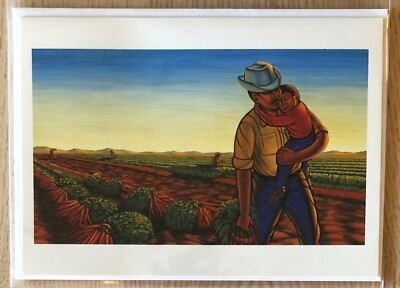 Simon Silva Chicano Latino Art Greeting Card Notecard BLANK "Zanahorias ...