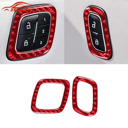 2x Red Carbon Fiber Door Lock Unlock Switch Sticker Trim For Ford ...