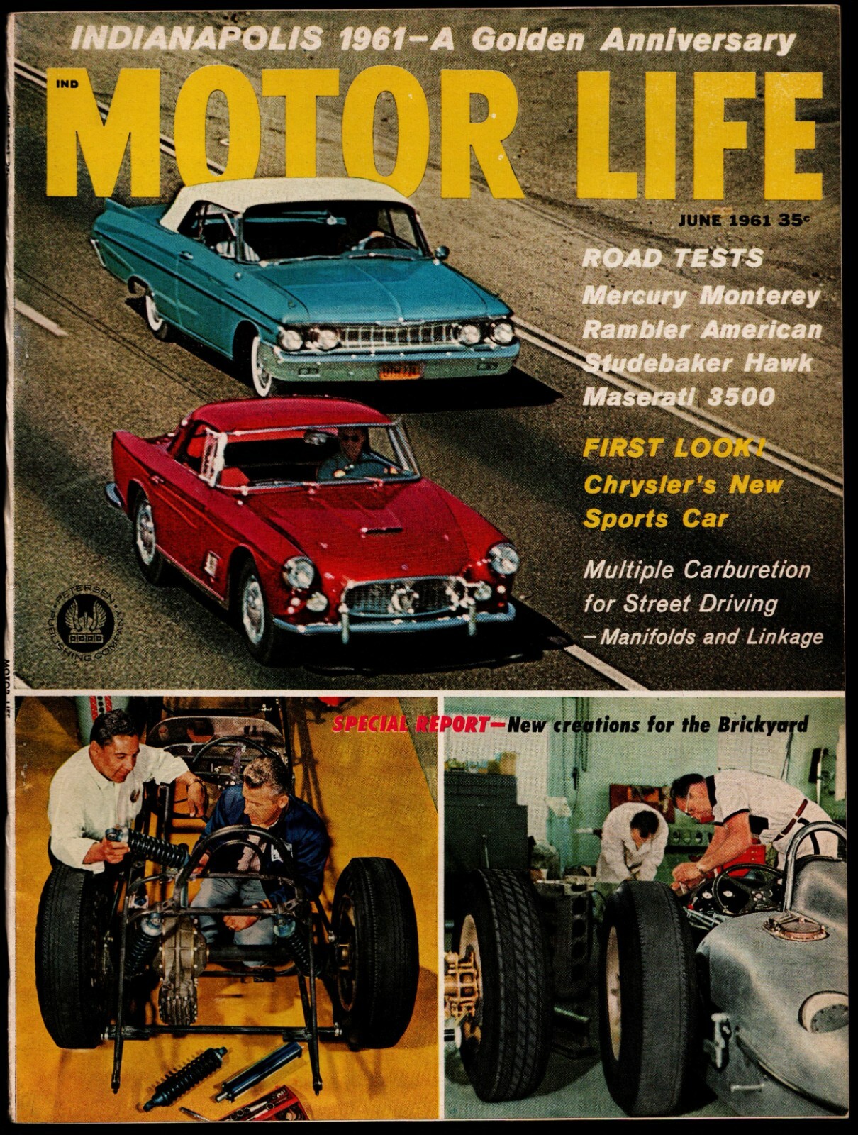 JUNE 1961 MOTOR LIFE MAGAZINE, MERCURY MONTEREY, RAMBLER AMERICAN, HAWK ...