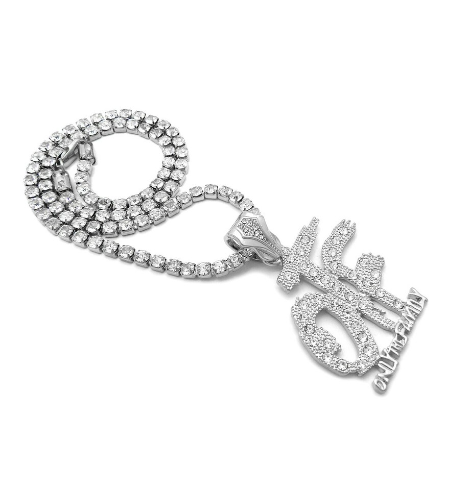 Only the Family OTF Pendant & Iced 16" 18" 20" Rhinestone Chain Fashion ...