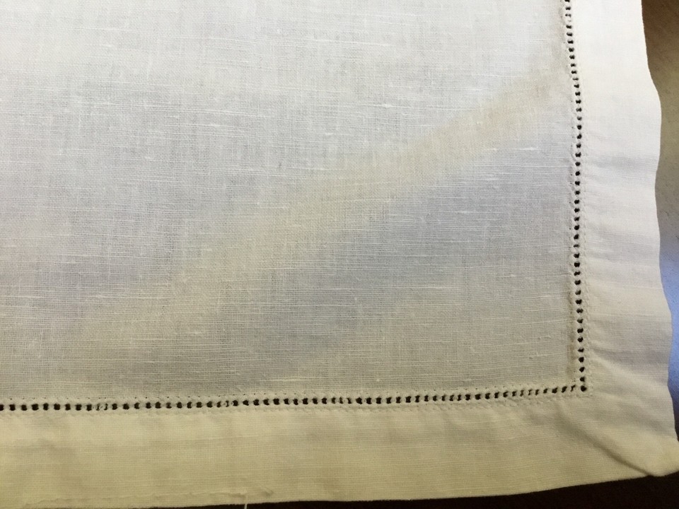 VTG Russian White Linen Cotton Embroidery cut work Lace Accent Table ...