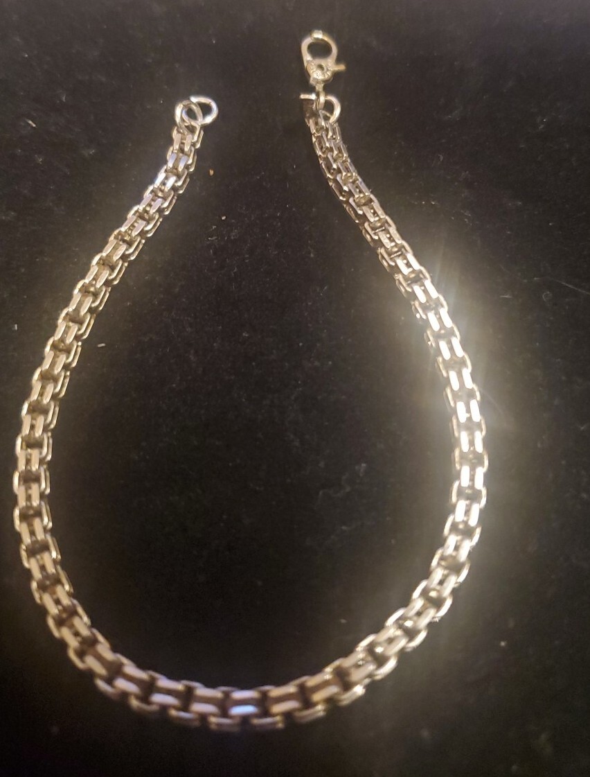 Vintage MONET Silver Double Link Rope Chain Hinged Cl… - Gem