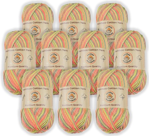10-Pack of 500 Grams Yarn - 70% Rayon derived from Bamboo, 30% Cotton ...