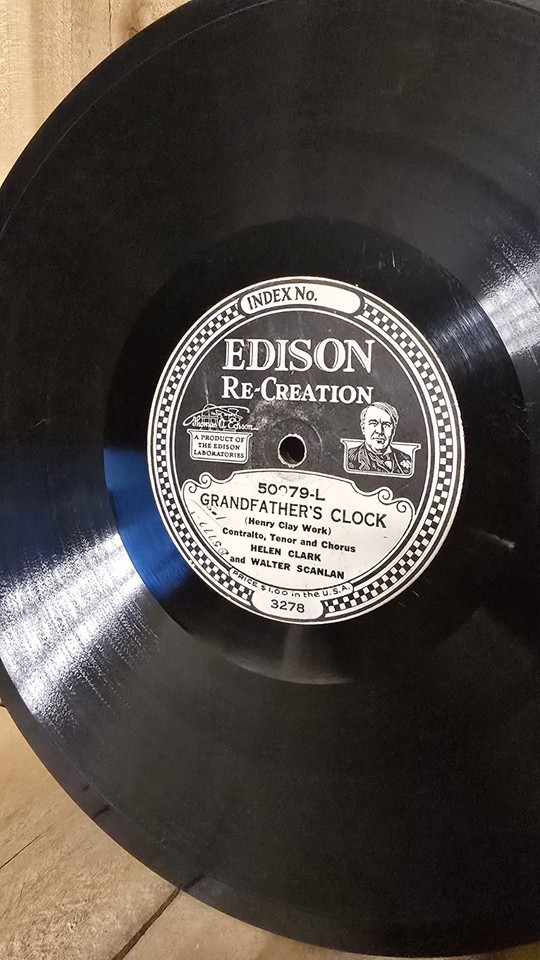 2 - 78 EDISON Re-Creation 10" Thick Record Discs Grandfather's Clock ...