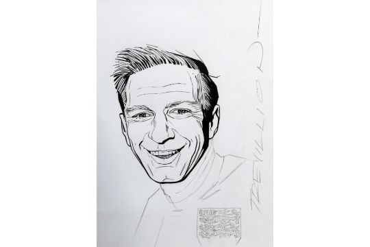 Paul Trevillion portrait for the Football Walk of Fame Jack Charlton | eBay