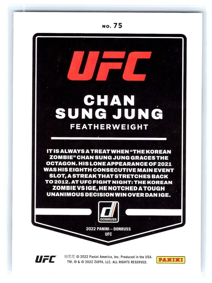 2022 Panini Donruss UFC #75 Chan Sung Jung | eBay
