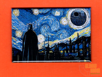 Death Starry Night parody art 2x3" fridge/locker magnet Star Wars Vader ...