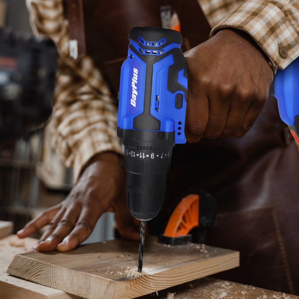 Cordless Compact Drill 21V Battery Combi Driver Screwdriver Set with ...