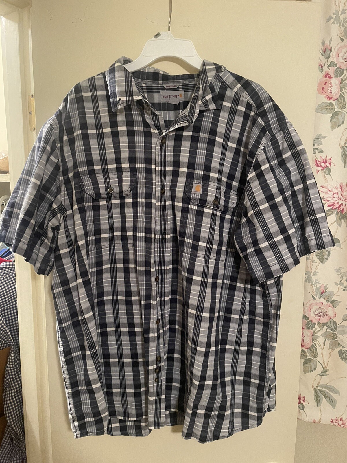 2 Carhartt Relaxed Fit Men's Fort Plaid Short Sleeve … - Gem