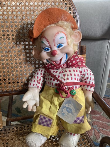 Rushton Rubber Face Clown Star Creation Atlanta Ga Yellow Hair Outfit w ...