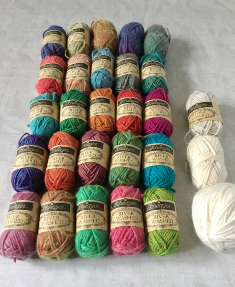 Scheepjes Knitting Yarn - River Washed 10g Mini balls x 25 (plus 3 ...