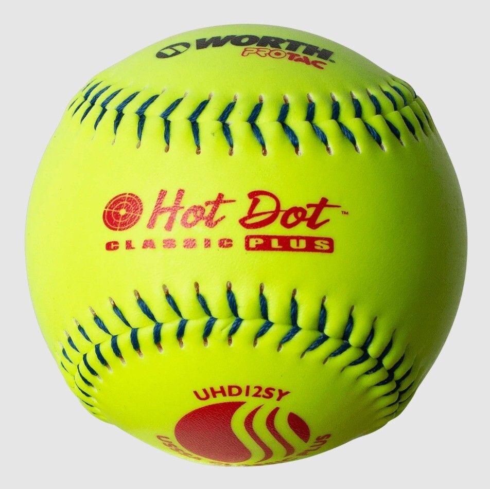 Worth 12" USSSA Hot Dot Slowpitch Softball 1 Dozen UHD12SY for sale ...