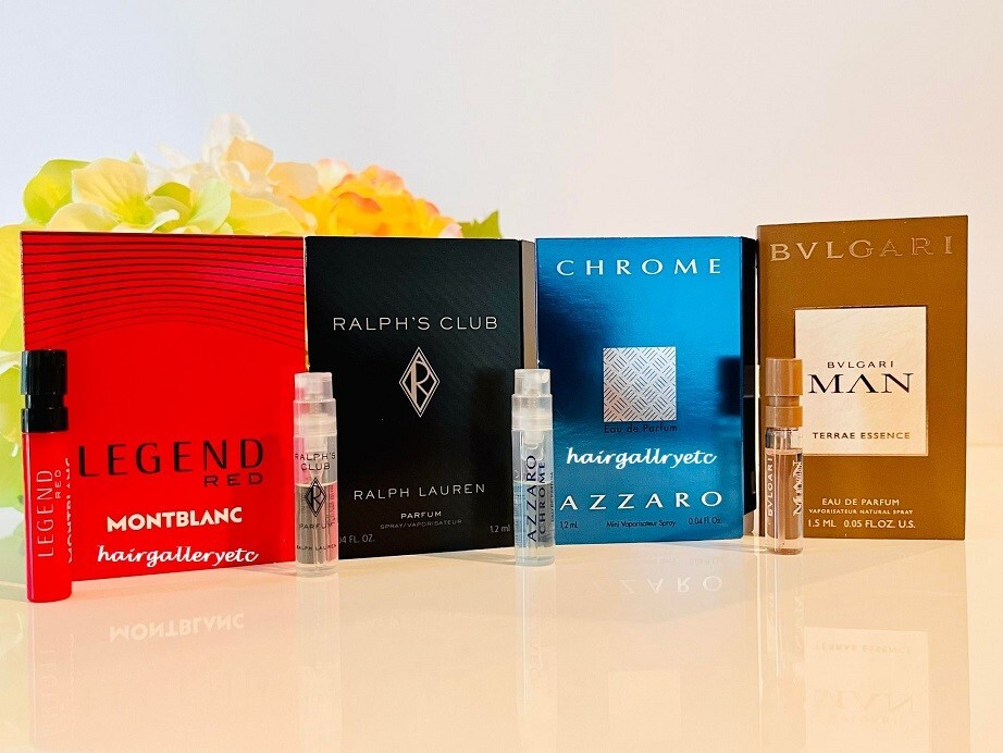 4 Perfume Vial for Men Montblanc Legend Red Ralph Lauren Azzaro Chrome ...