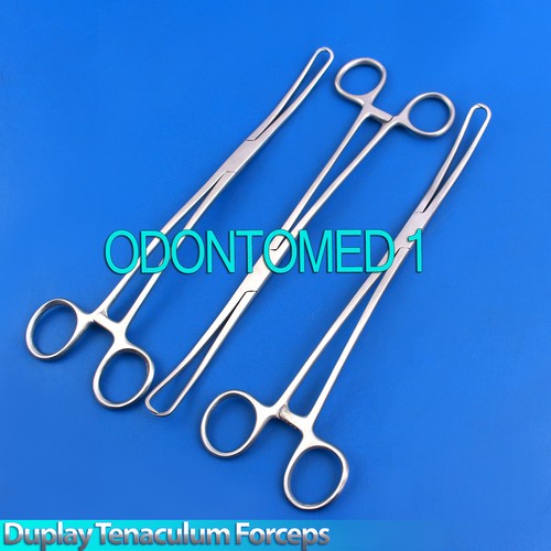 3 Duplay Tenaculum Forceps 9.50" DOUBLE CURVED Gynecology Surgical ...