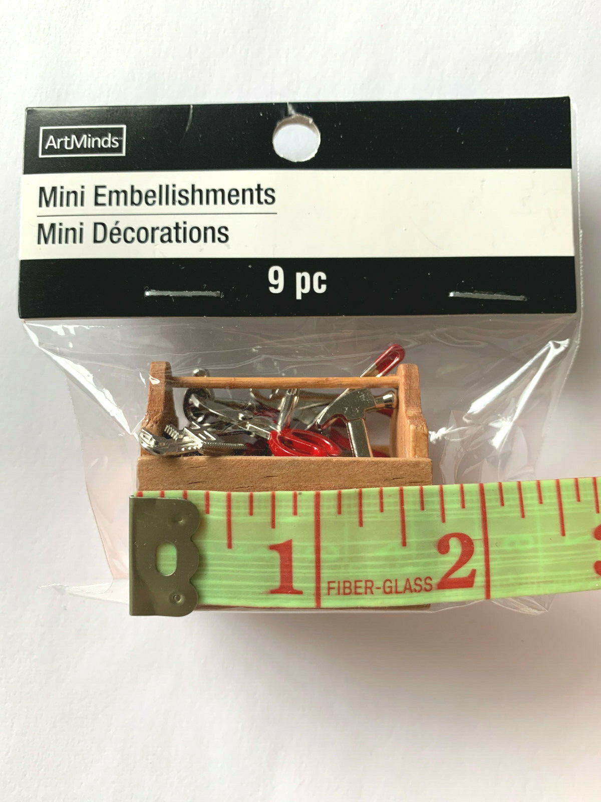 1 NEW MINIATURE 8 MINI TOOLS WOODEN TOOLBOX FOR BARBIE DOLLHOUSE ...