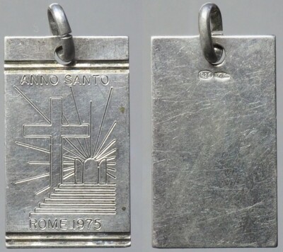 Jolie Médaille religieuse en argent (925) ANNO SANTO ROMA 1975 à ...