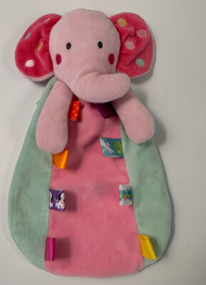 Taggies Elephant 13" Baby Lovey Security Blanket Girl,Sensory Toy NWOT ...