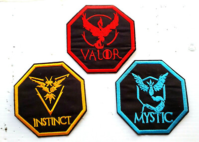 Pokemon Go Octagonal Large 4" Embroidered Patch Set of 3- Mailed from ...